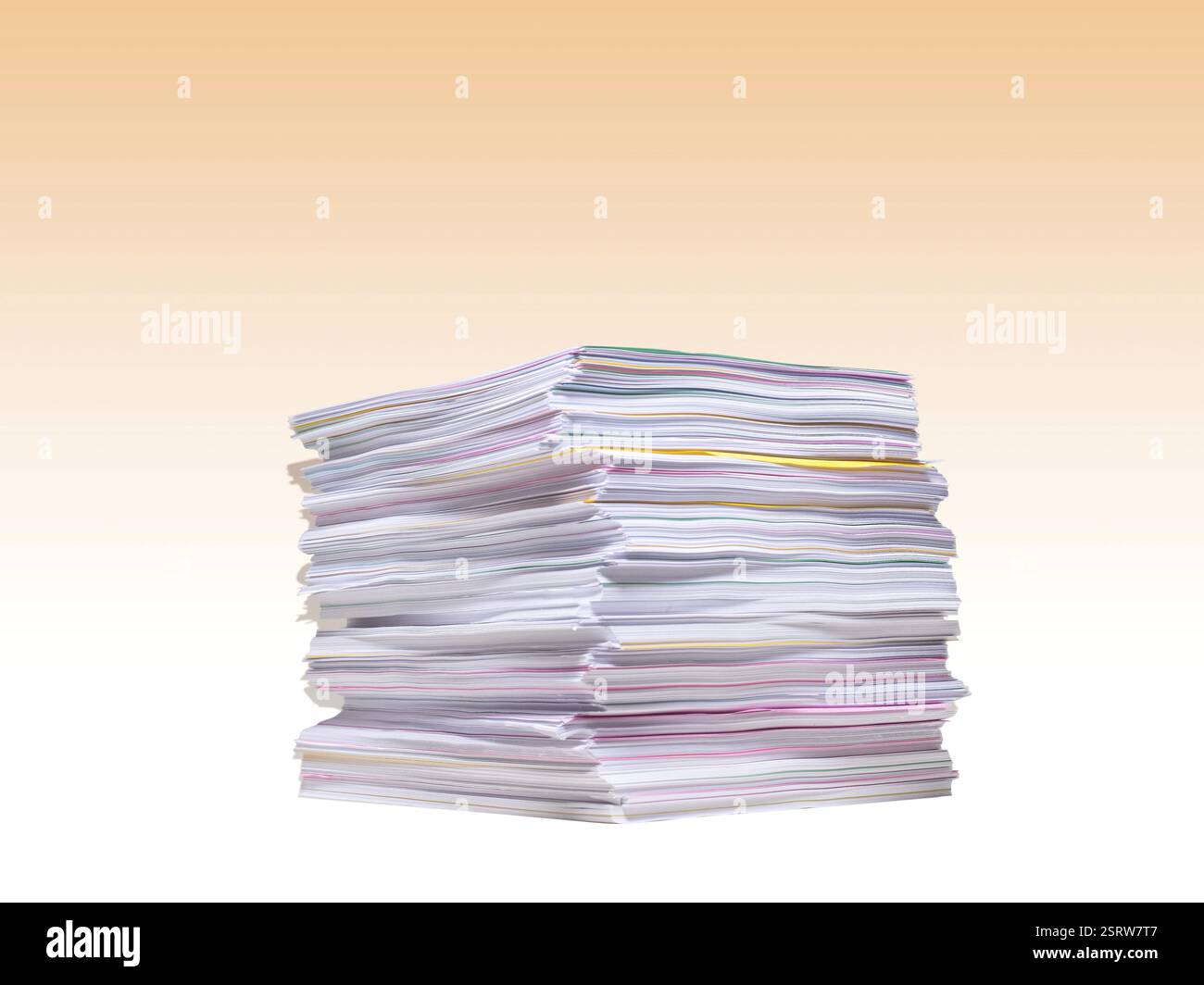 Stack of sheets of paper on white background Stock Photo - Alamy