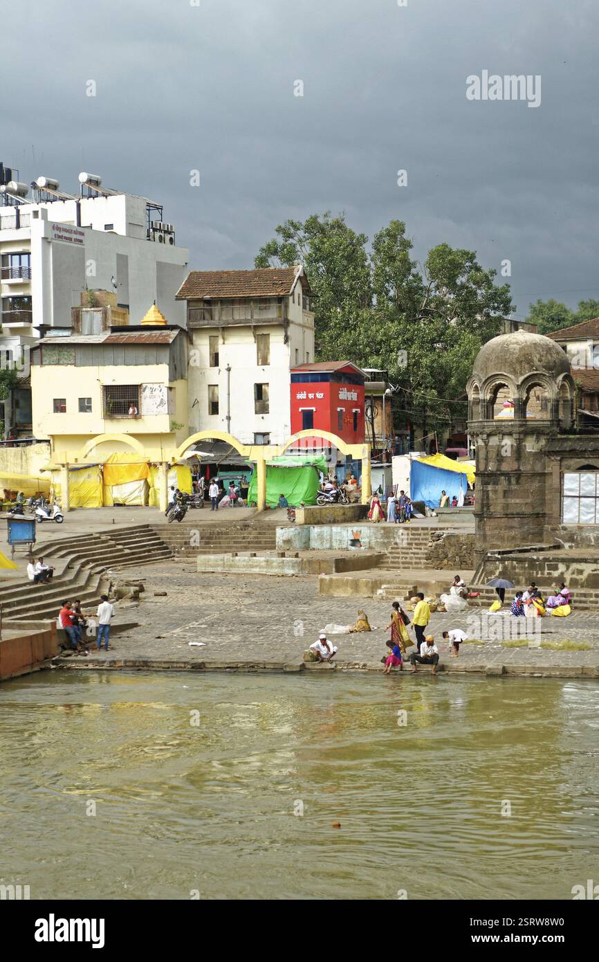 Ghat on godavari river at nashik, Maharashtra, India, Asia Stock Photo ...