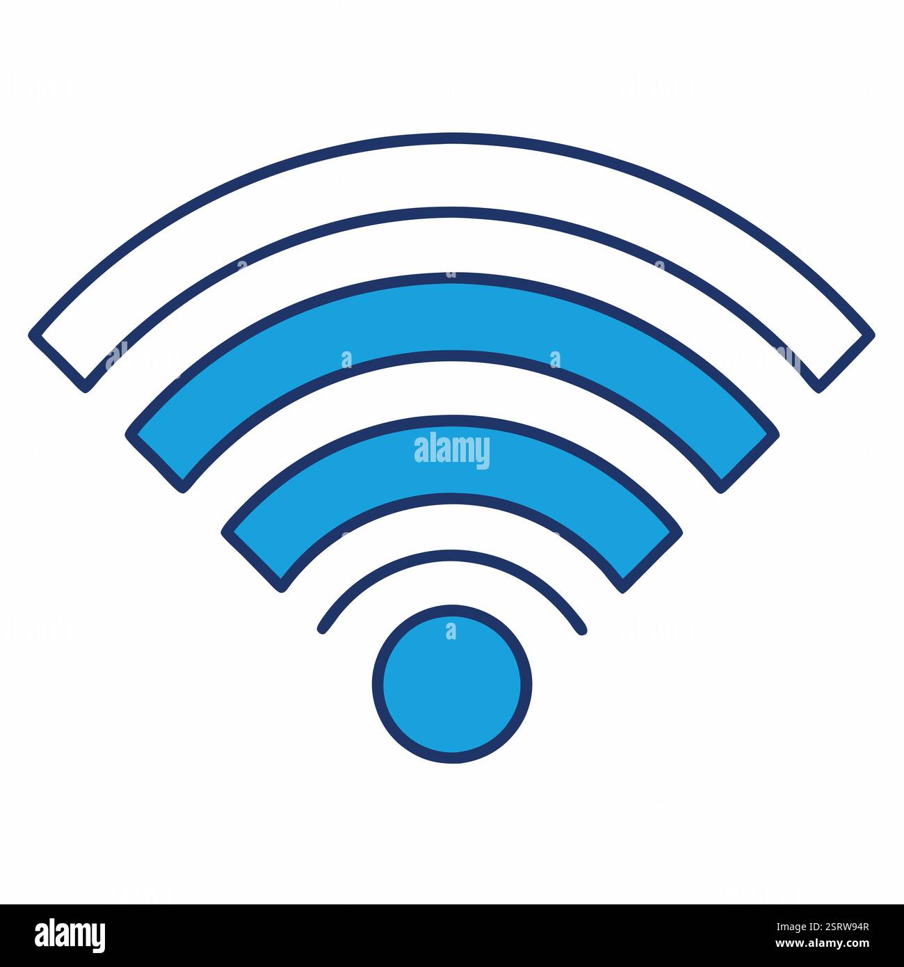 Simple Wifi Signal Icon in Blue and White Stock Vector Image & Art - Alamy