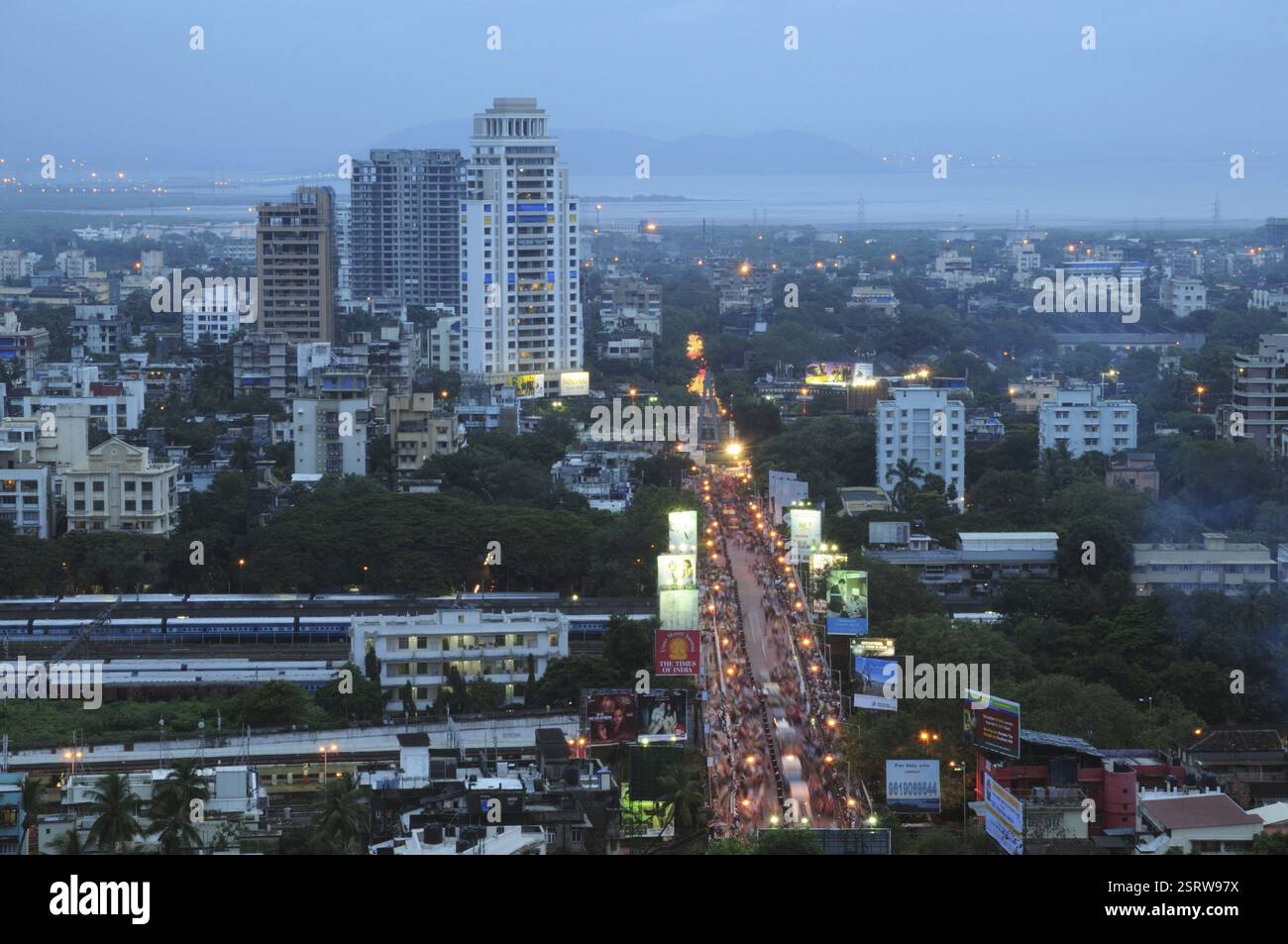 Aerial view of tilak bridge, Dadar, Bombay Mumbai, Maharashtra, India ...
