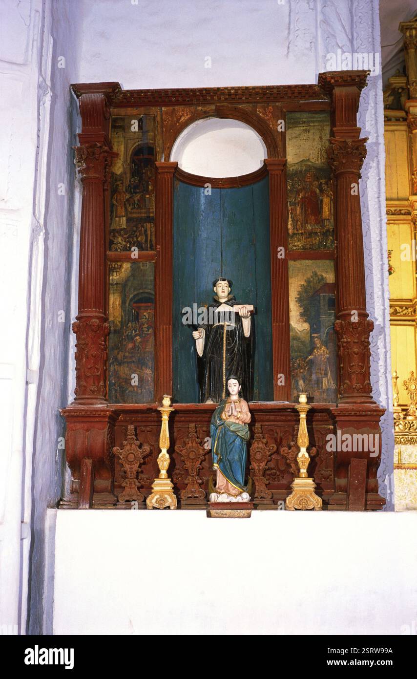 Statues in Our Lady of Rosary cathedral, Old Goa, India, Asia Stock ...