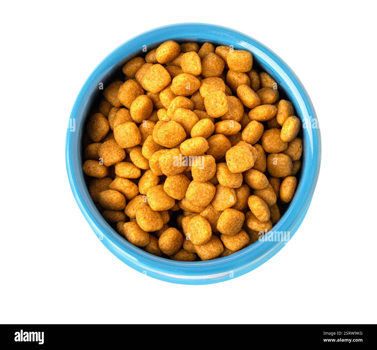 Dried kibble pet food in bowl isolated on white background Stock Photo ...