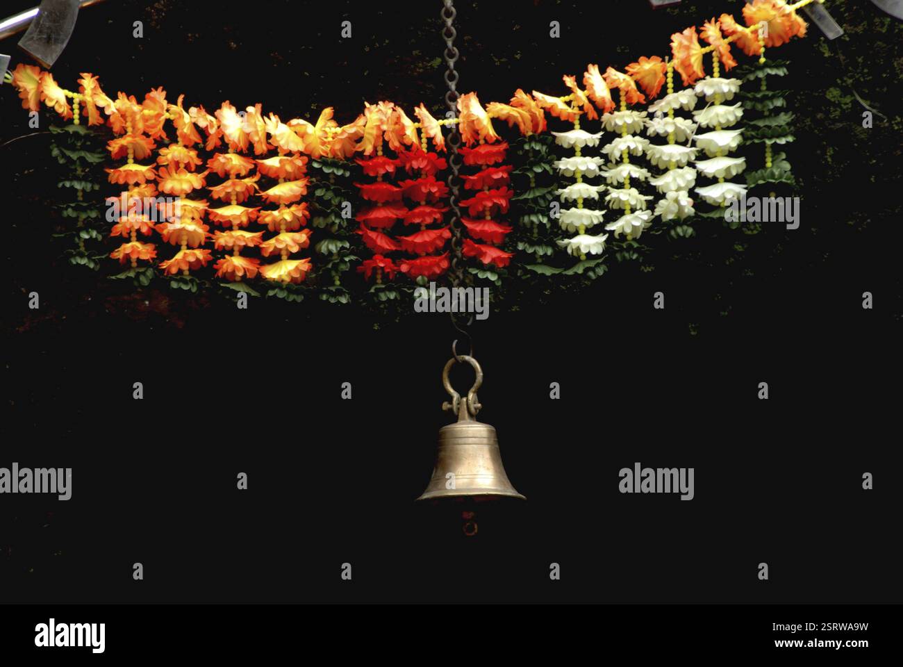 Bell and flowers festoon of god shankar temple marleshwar at Konkan ...