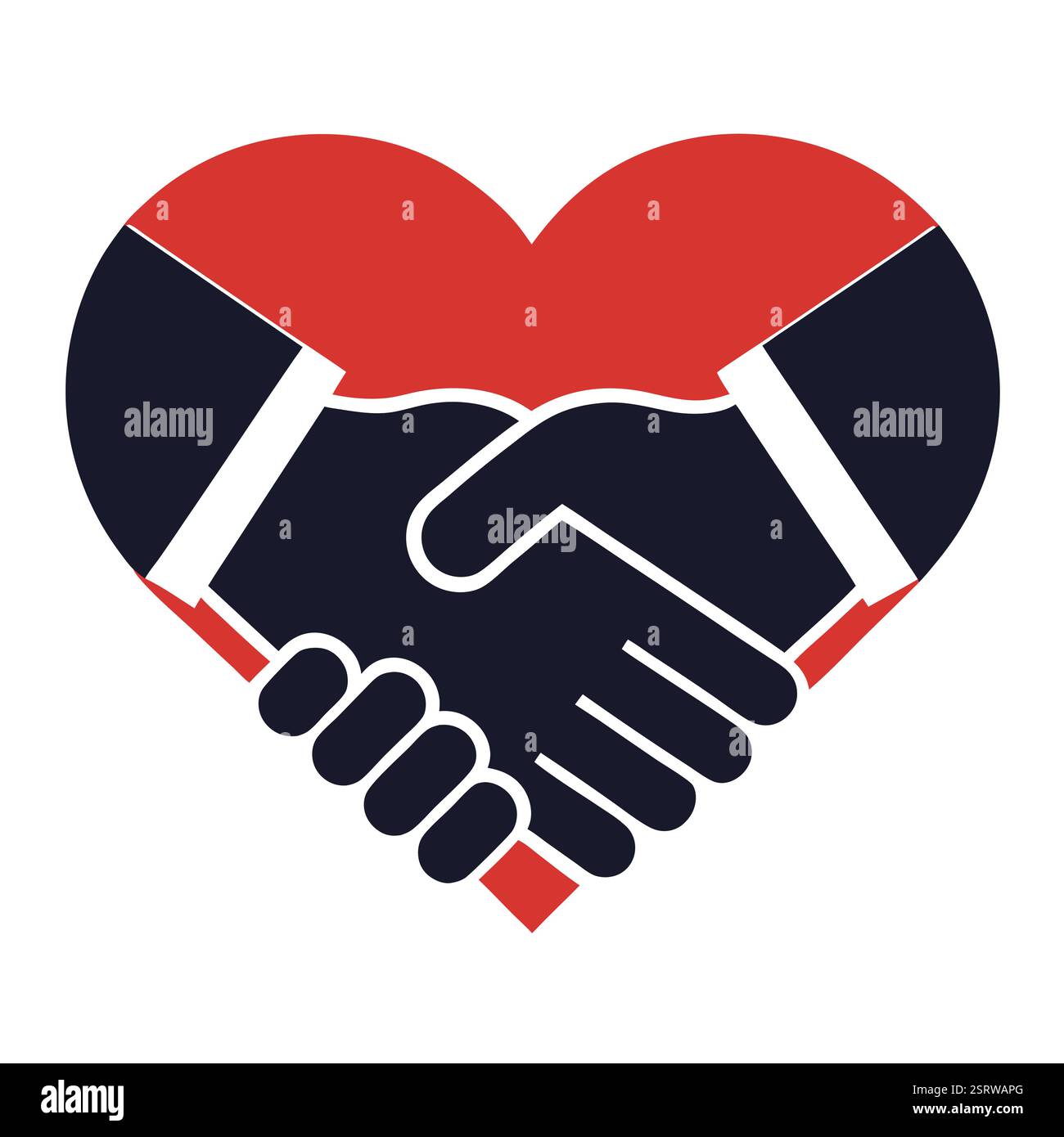 Heart-Shaped Handshake Logo with Mountains and Sun for Transparent ...