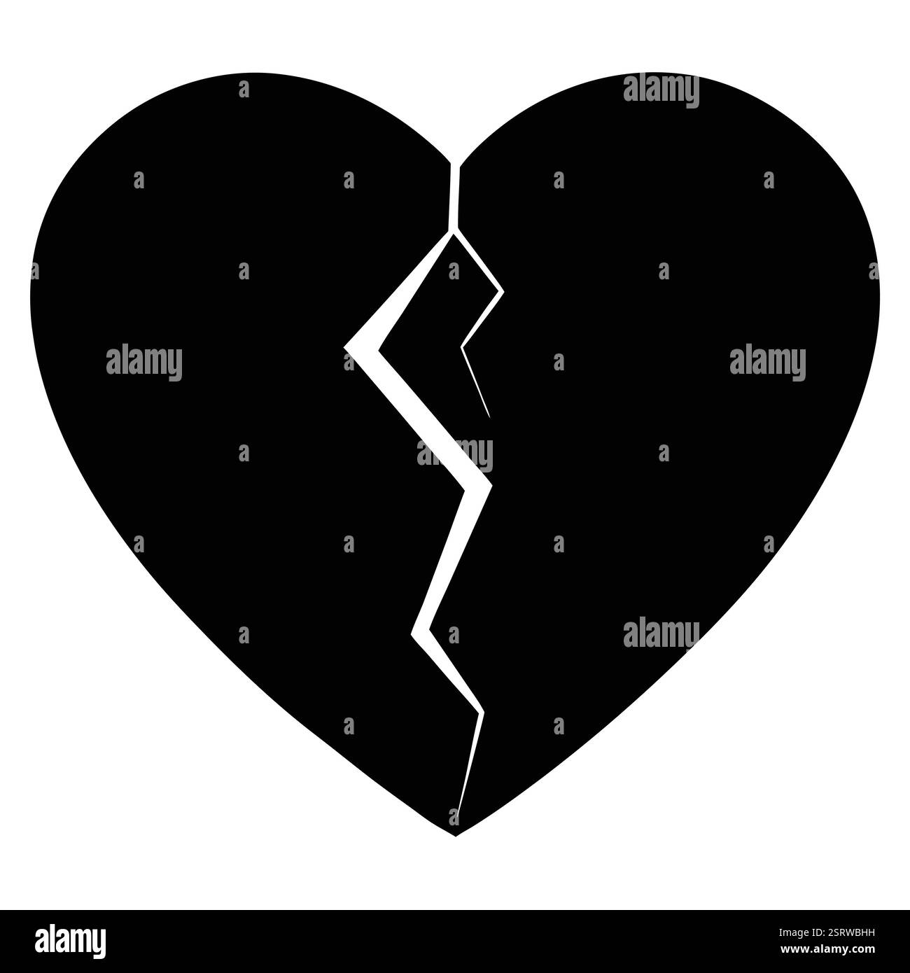 Broken Heart Icon Representing Loss and Sadness Stock Vector Image & Art - Alamy