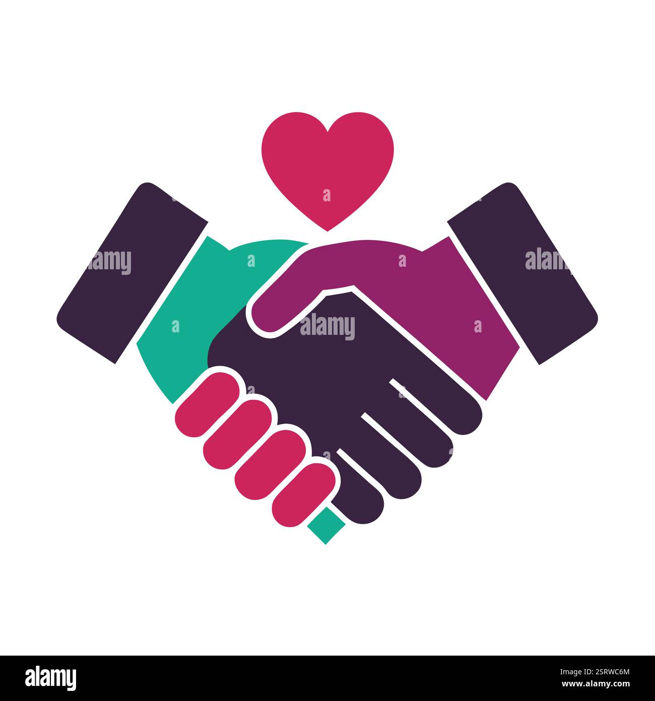 Elegant Handshake Heart Shape Graphic Illustration for Partnership and ...