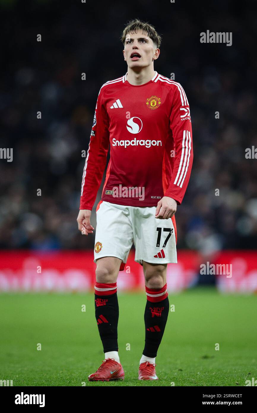 LONDON, UK - 16th Feb 2025: Alejandro Garnacho of Manchester United ...