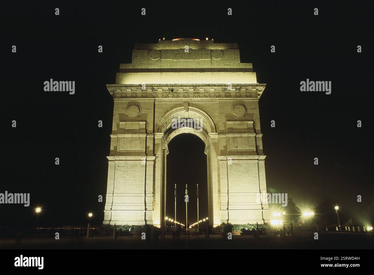 Illuminated structure of India Gate, New Delhi, India, Asia Stock Photo ...