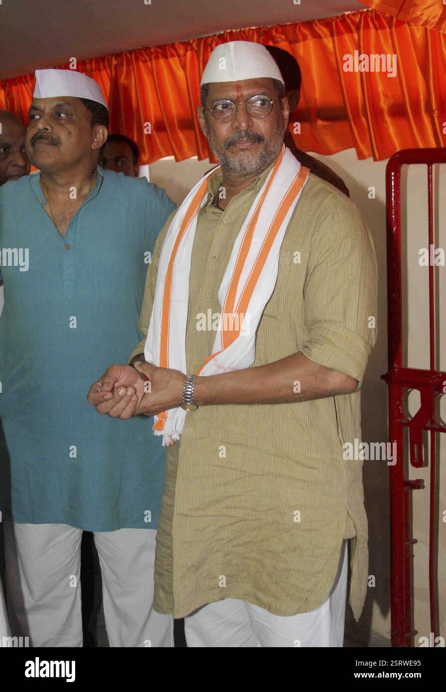 Bollywood actor Nana Patekar during the Ganesh Chaturthi celebrations ...