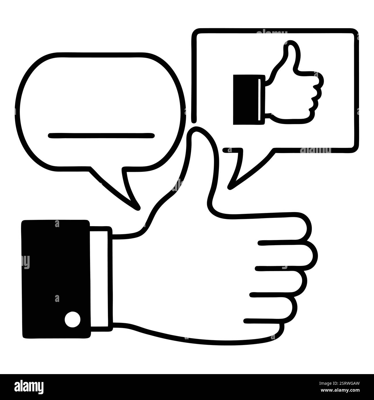 Hand Giving a Thumbs Up, Positive Feedback Icon Stock Vector Image ...