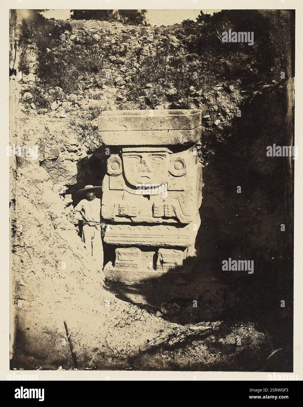 Excavation statue of Chalchiuhtlicue, Aztek goddess of water, from the ...