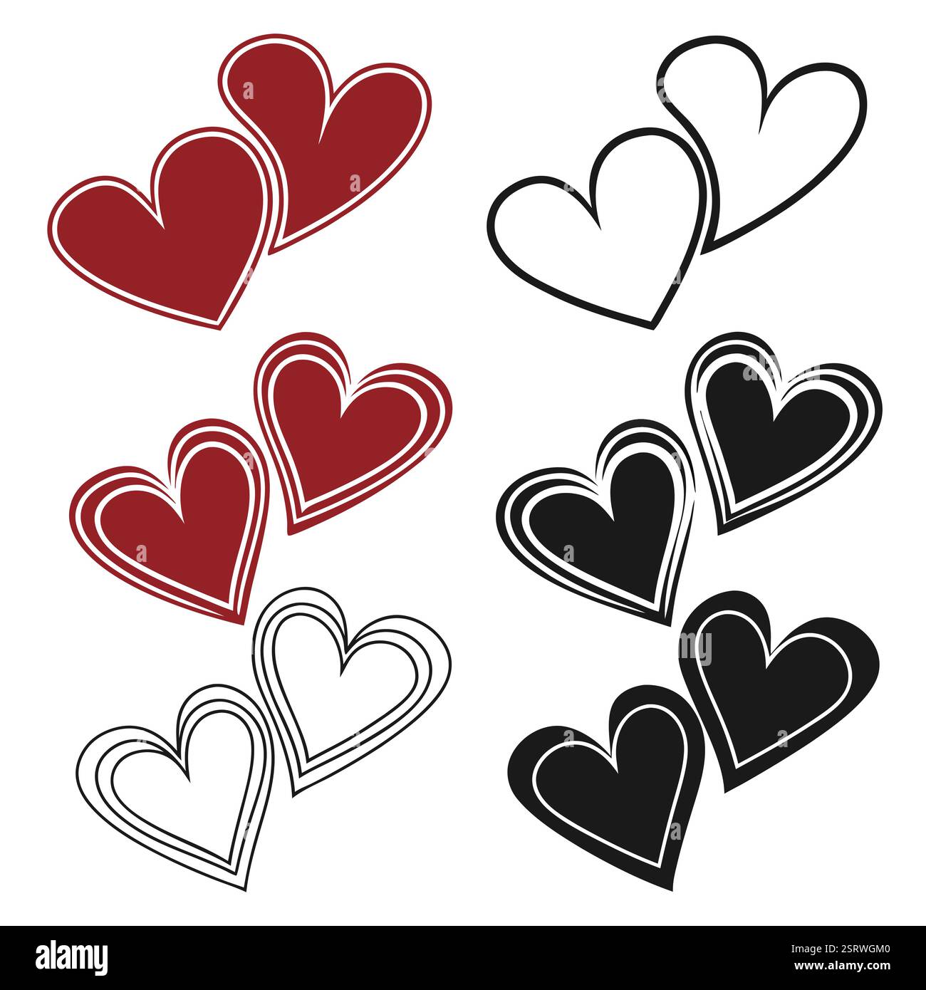 Outline black hearts red hi-res stock photography and images - Alamy