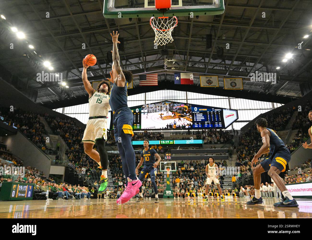 Waco, Texas, USA. 15th Feb, 2025. Baylor Bears forward Norchad Omier ...