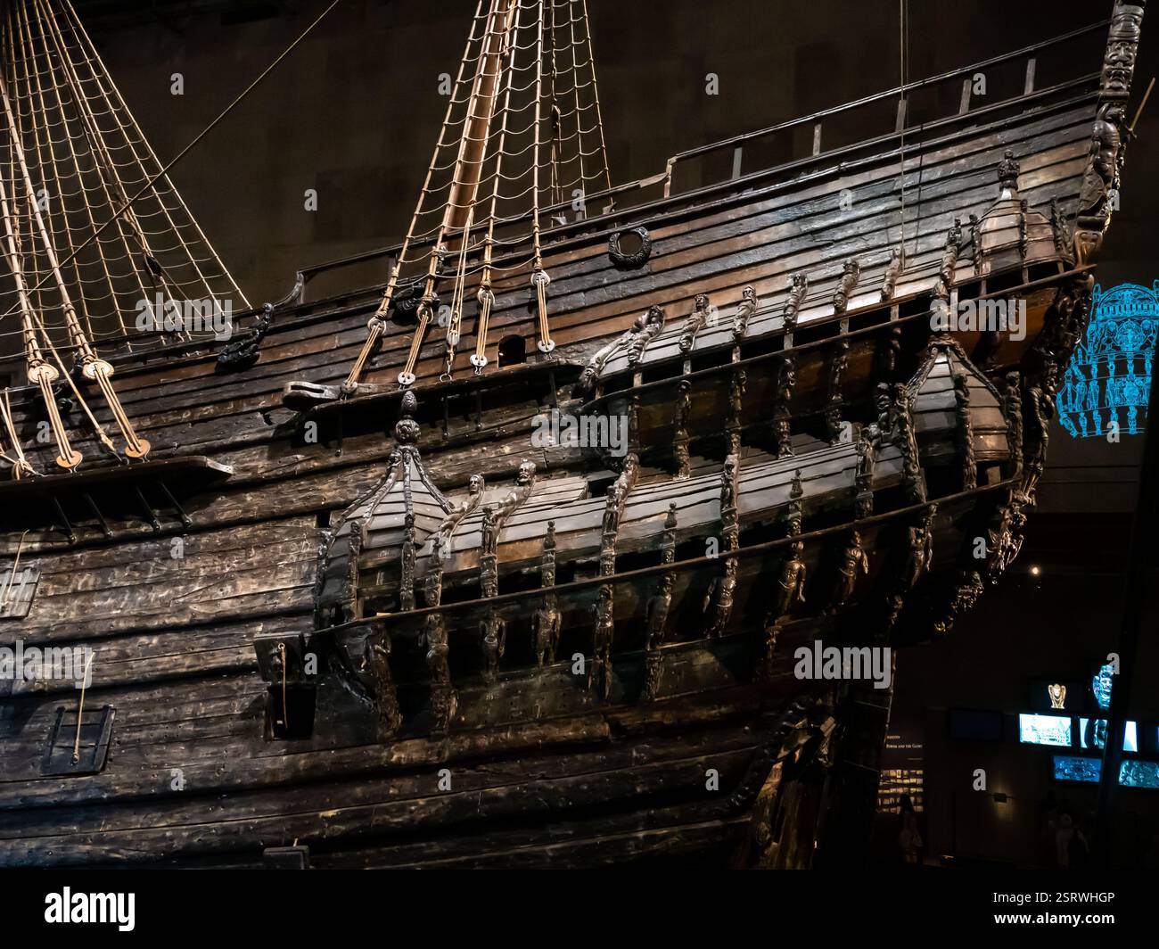 Stockholm, Sweden- May, 2023: Vasa Museum. The original vessel "Vasa ...