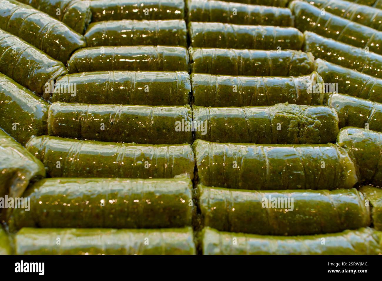 Traditional Turkish Desserts - sarma - sweet pistachio Stock Photo - Alamy