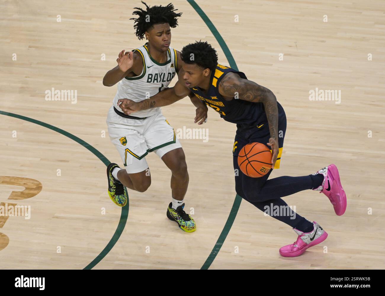 Waco, Texas, USA. 15th Feb, 2025. West Virginia Mountaineers forward ...