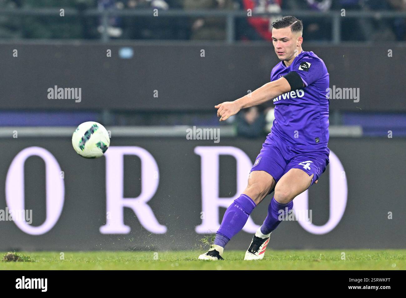 Anderlecht, Belgium. 12th Jan, 2025. Jan-Carlo Simic (4) of Anderlecht pictured during the ...