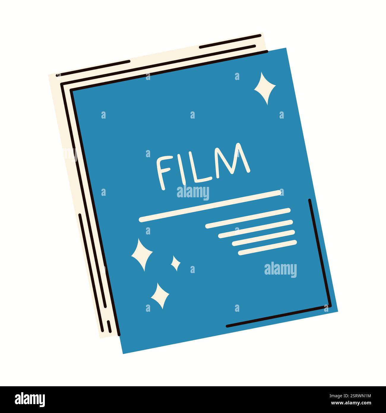 Illustration of a film script used in movie production, representing ...