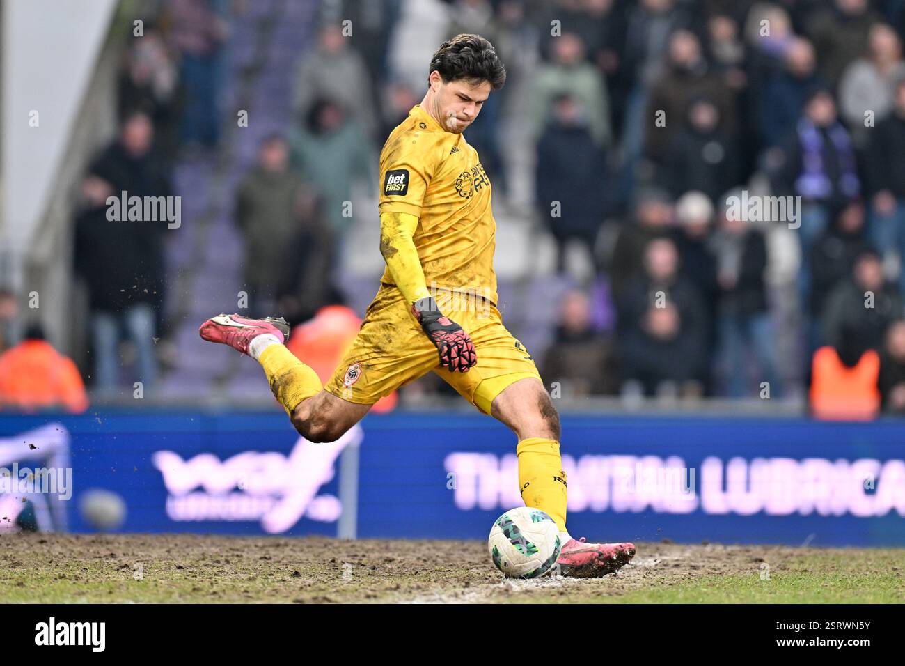 Antwerpen, Belgium. 12th Jan, 2025. goalkeeper Senne Lammens (91) of Antwerp pictured during the ...