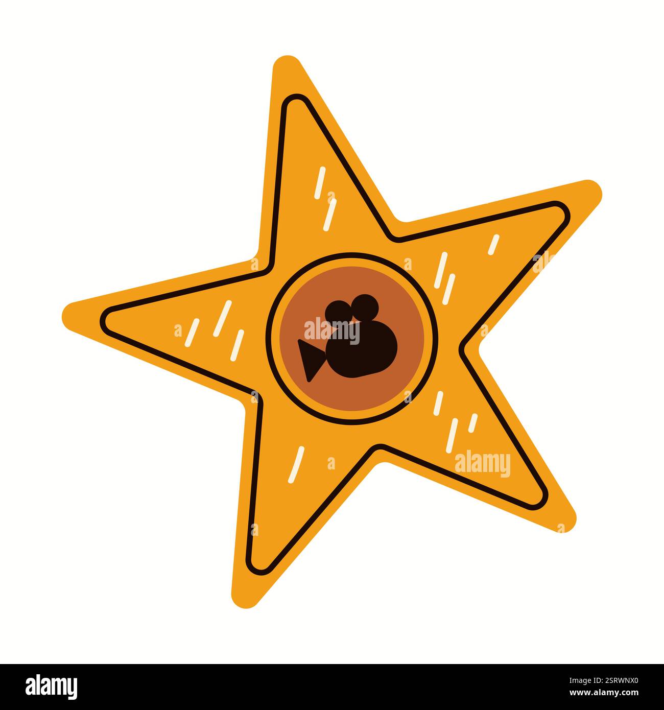 Illustration of a golden star from the Hollywood Walk of Fame ...