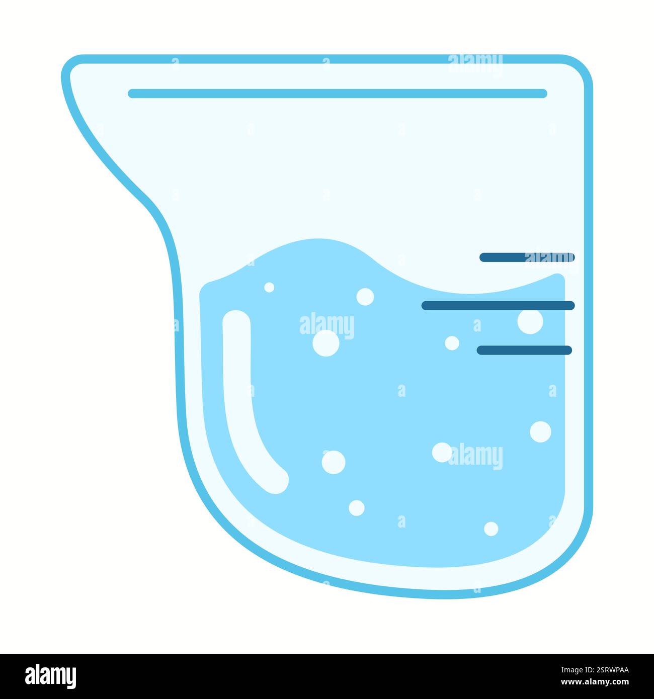 Illustration of a transparent measuring cup filled with water ...