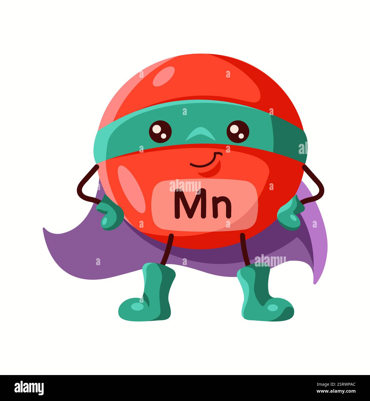 Illustration of a manganese superhero character with a red body, green ...