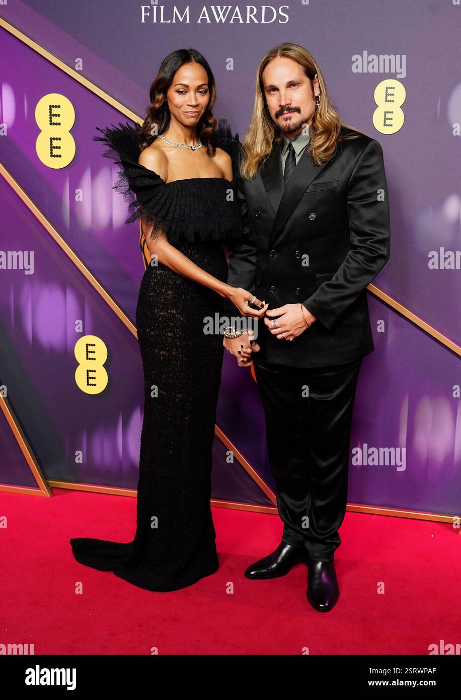 Zoe Saldana and Marco Perego-Saldana attending the 78th British Academy ...