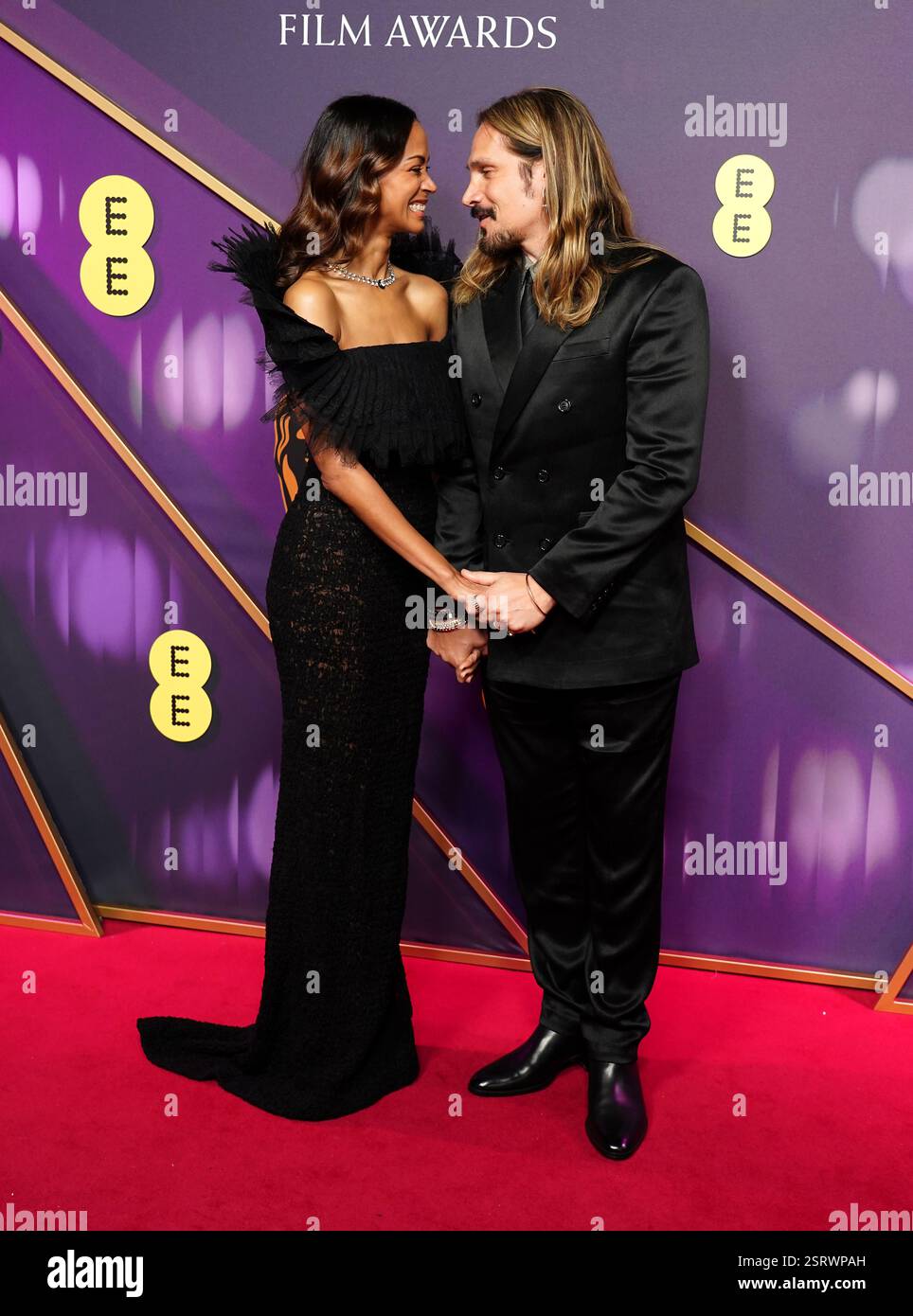 Zoe Saldana and Marco Perego-Saldana attending the 78th British Academy ...