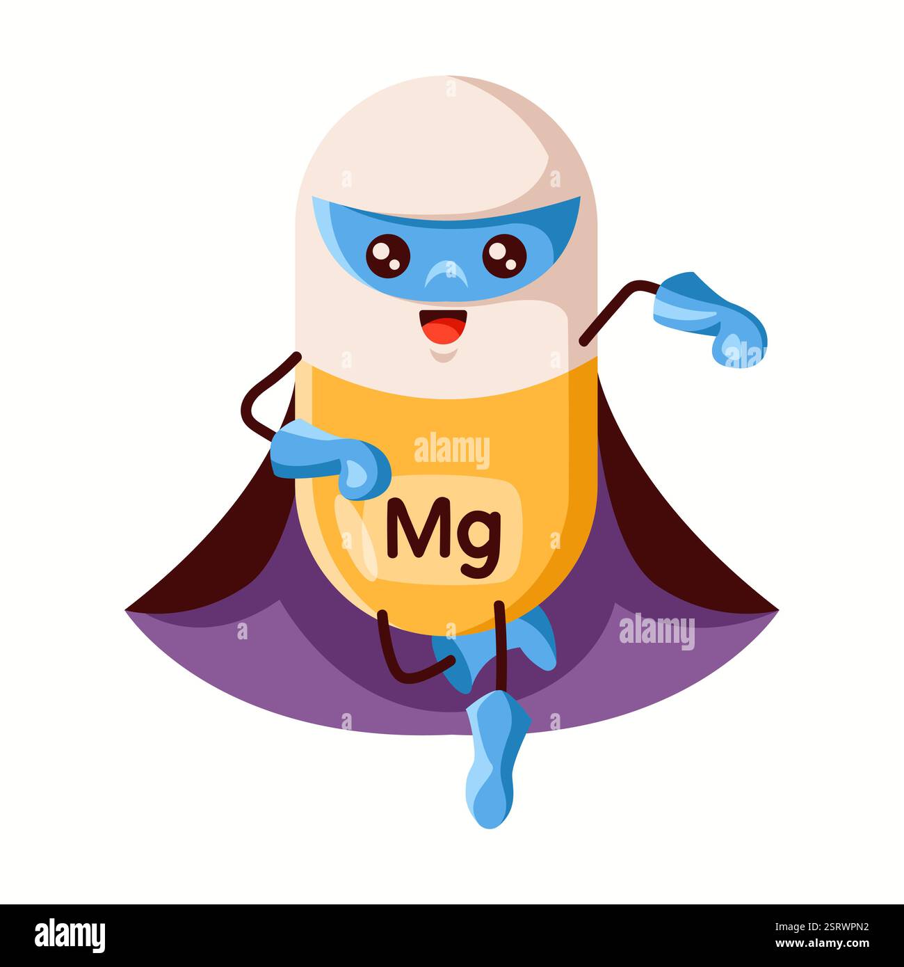 Illustration of a magnesium superhero character in yellow and white ...