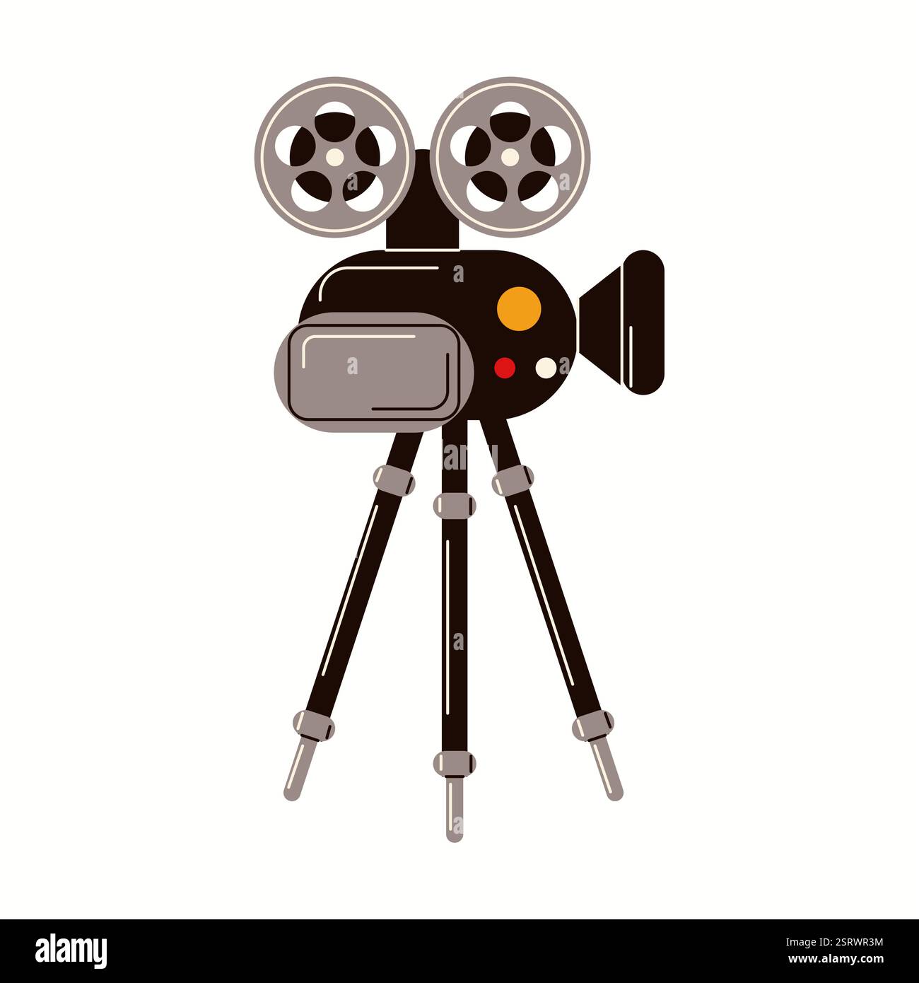 Illustration of a classic vintage film camera on a tripod, representing ...