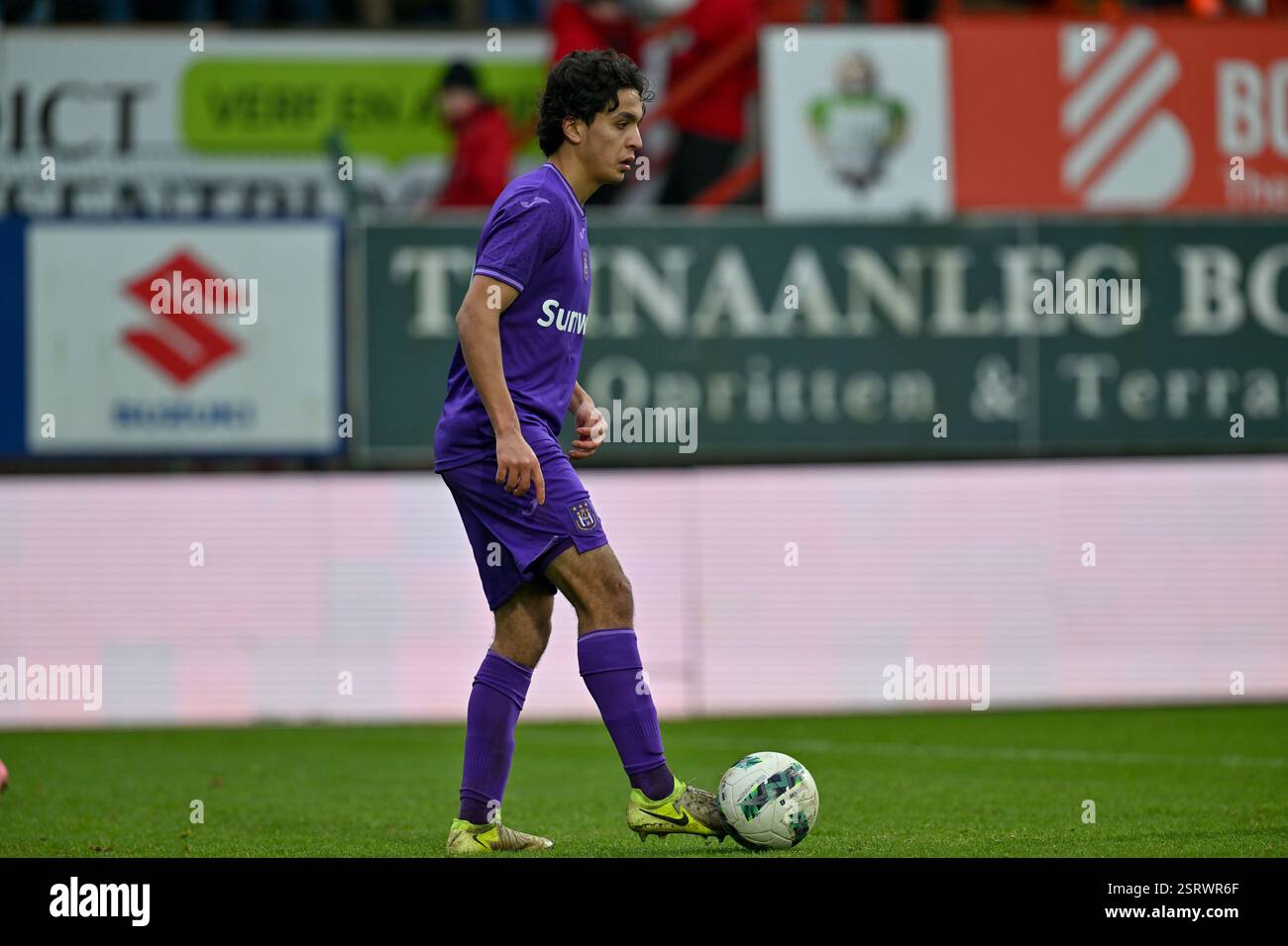 Kortrijk, Belgium. 19th Jan, 2025. Ali Maamar (79) of Anderlecht ...