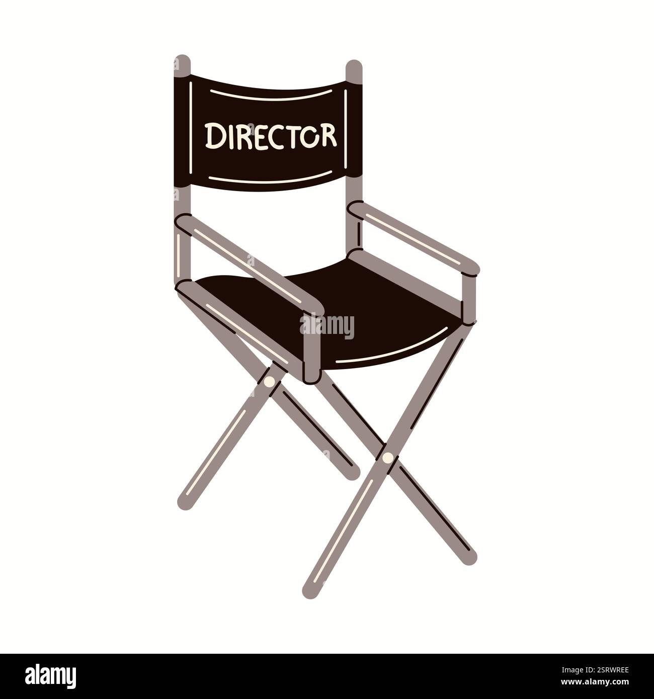 Illustration of a classic black director's chair, symbolizing ...