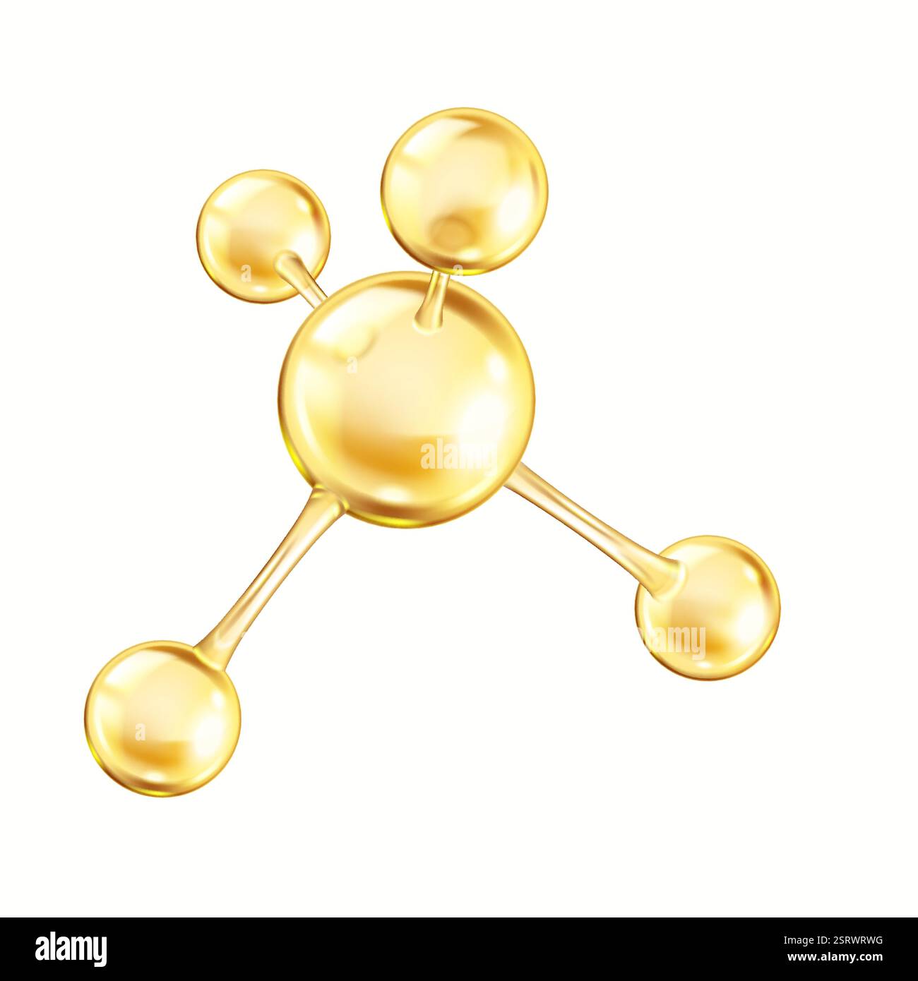 Collagen molecule with golden atoms realistic vector illustration ...