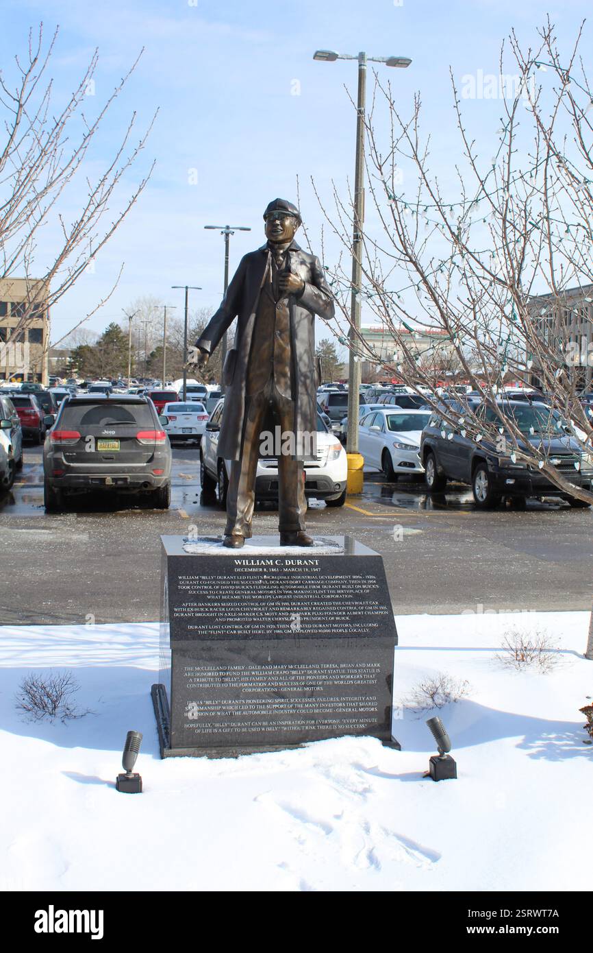 Bronze statue of General Motors founder Willam C. Durant in Flint ...