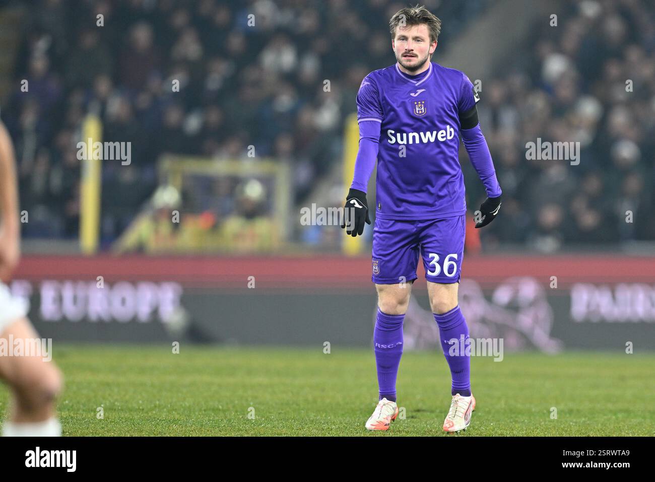 Anderlecht, Belgium. 12th Jan, 2025. Anders Dreyer (36) of Anderlecht pictured during the ...