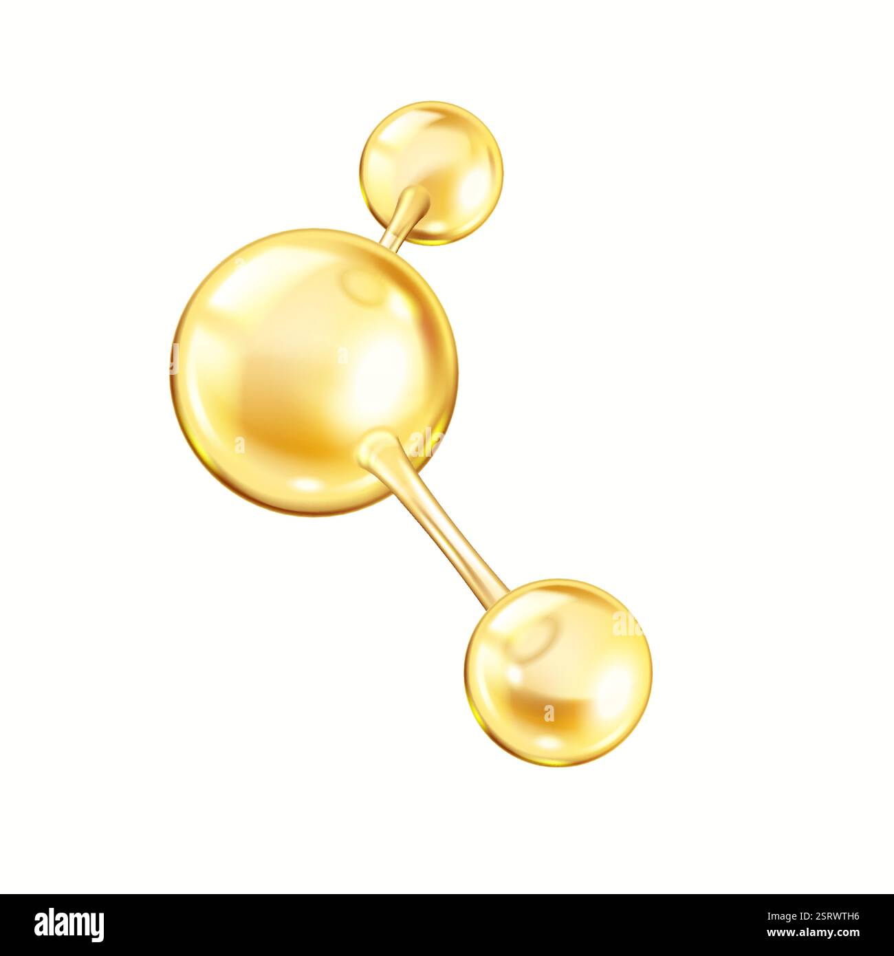 Natural golden collagen molecule model realistic vector illustration ...