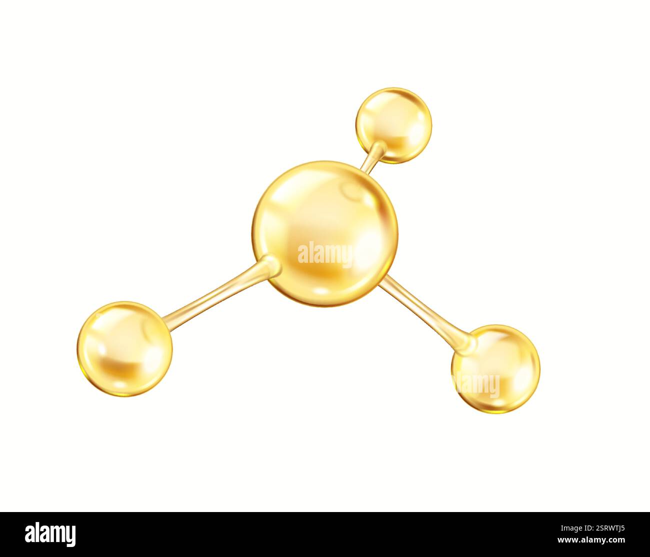 Rotating golden collagen molecule from spheres realistic vector ...