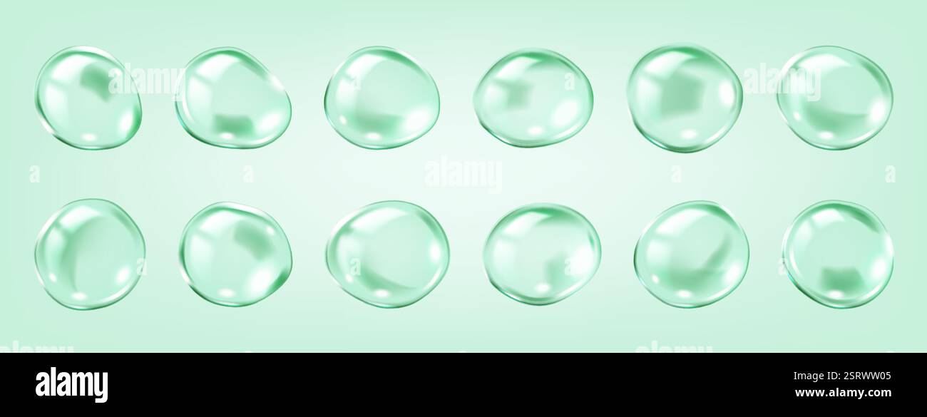 Translucent bubbles encapsulating collagen molecules realistic color ...