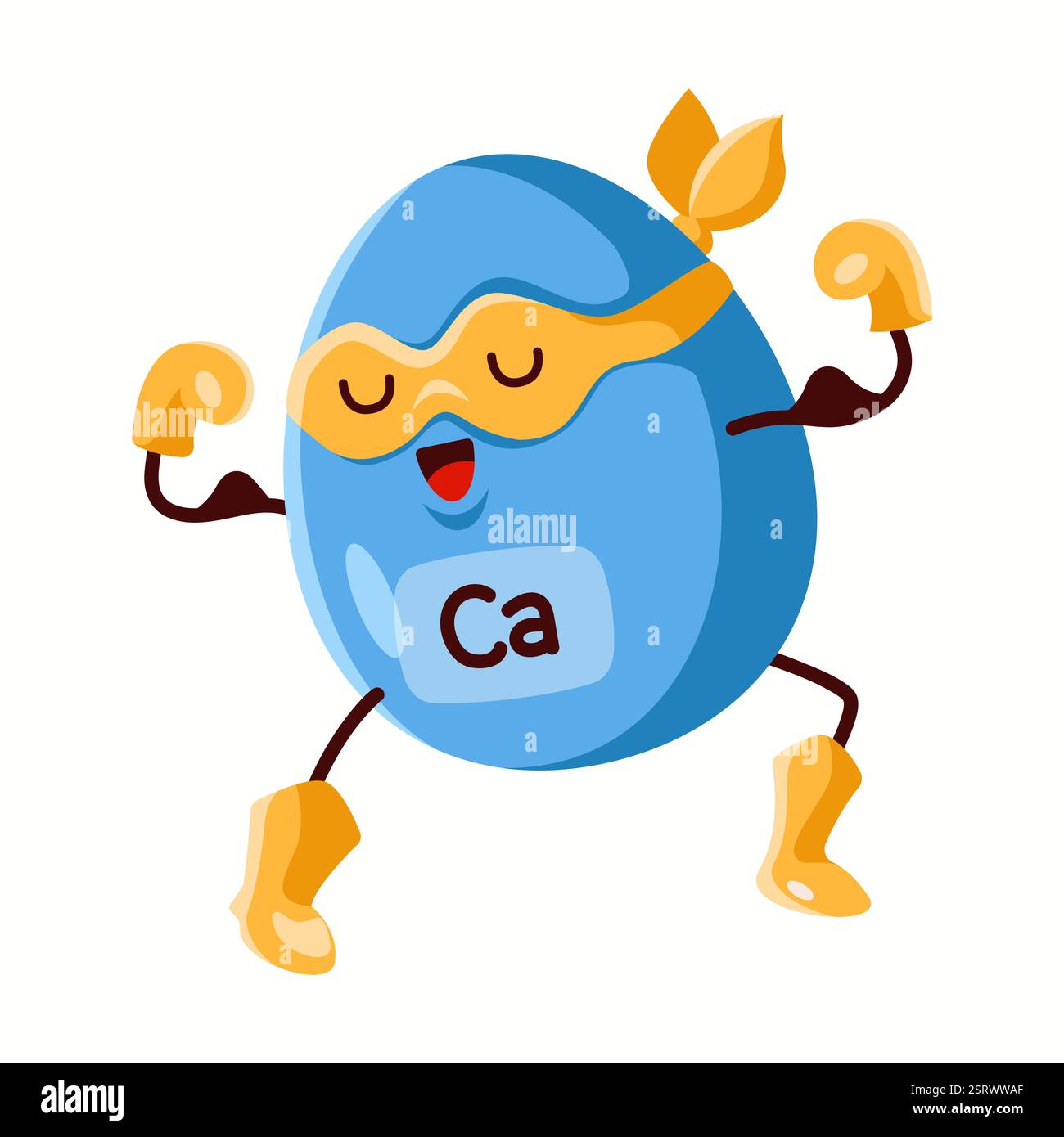 Illustration of a calcium superhero character flexing muscles ...