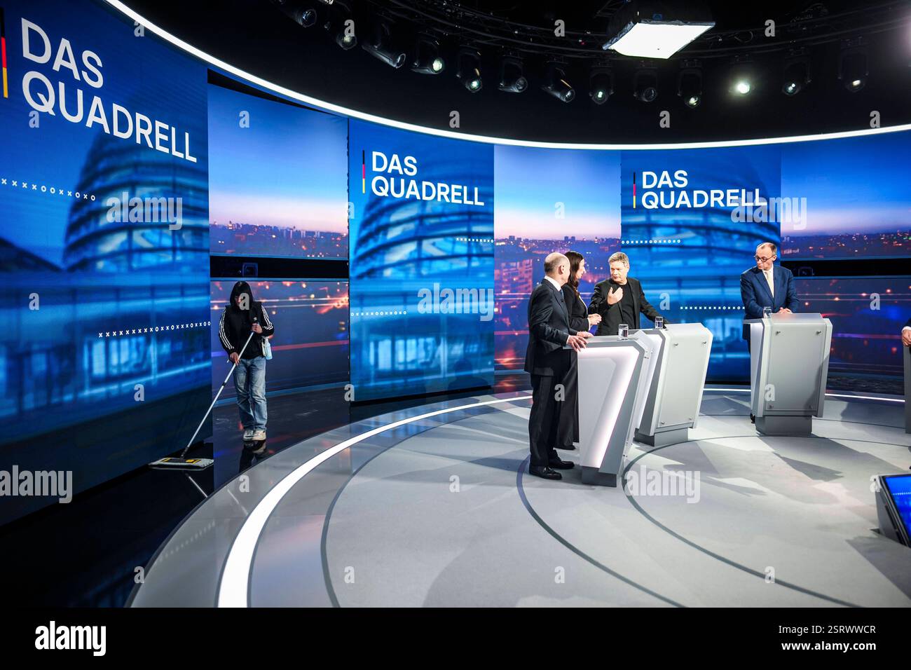 Das sogenannte Quadrell der Spitzenkandidaten zur Bundestagswahl auf ...