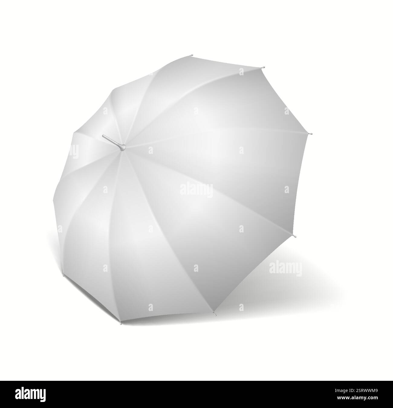 Classic white umbrella dome casting subtle shadow realistic vector ...