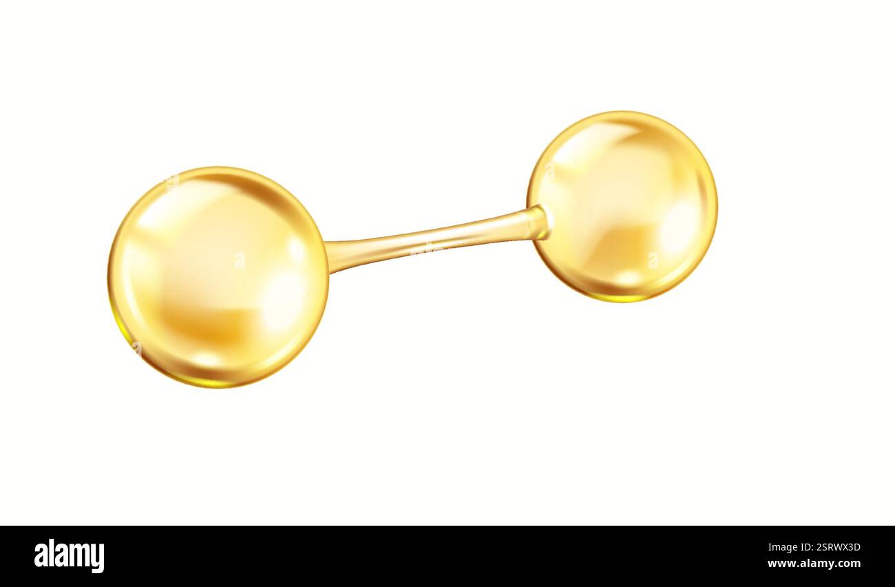 Collagen molecule from equal golden spheres realistic vector ...