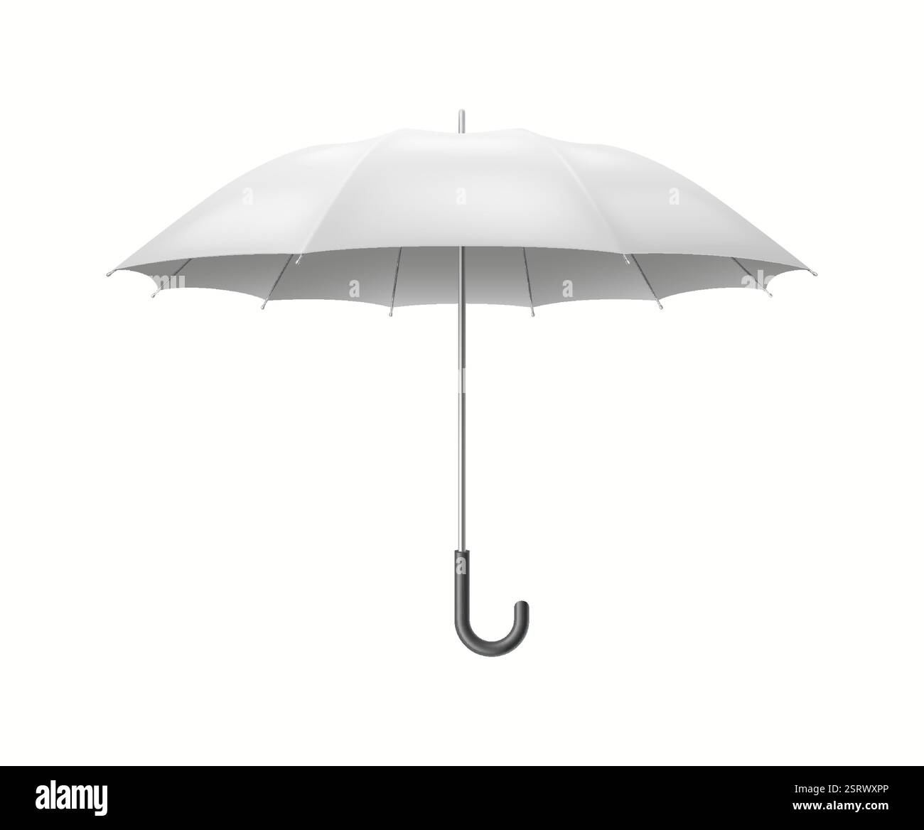 Classic style umbrella with metal handle realistic vector illustration ...