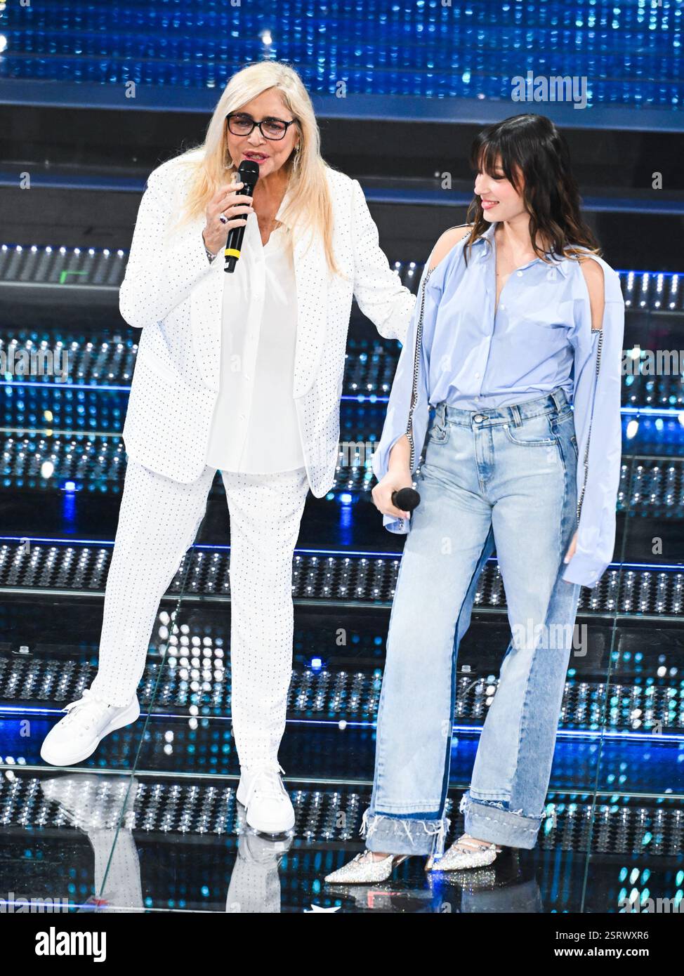 Sanremo, Italy. 16th Feb, 2025. in the photo: Sarah Toscano, Mara ...