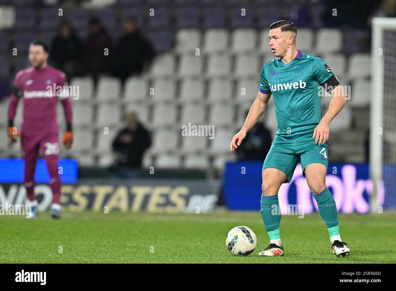 Antwerpen, Belgium. 09th Jan, 2025. Jan-Carlo Simic (4) of Anderlecht ...