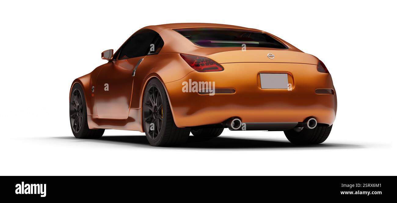 Izmir, Turkey - Feb 16 2025: A 3D-rendered image of an orange Nissan ...