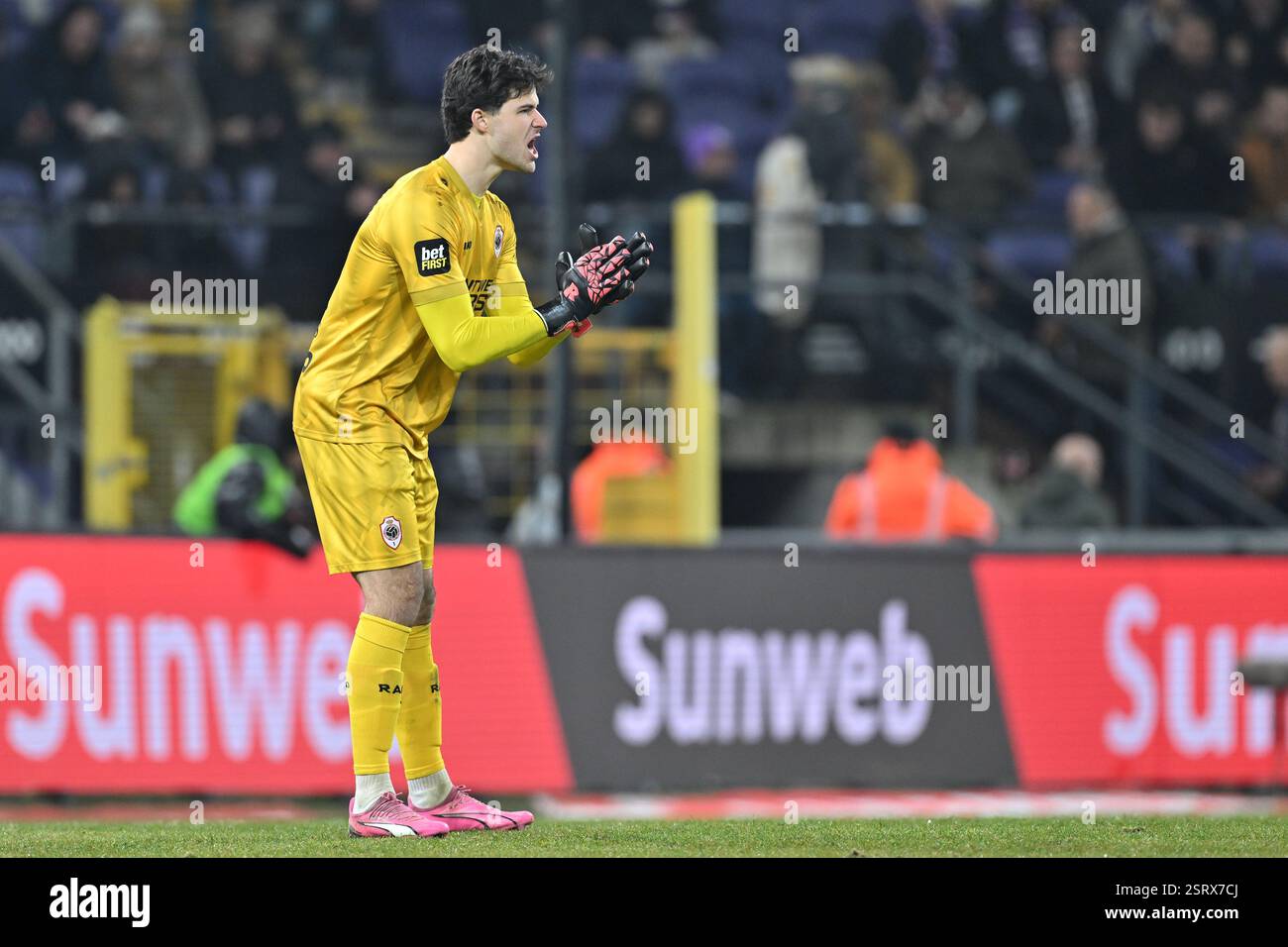 Anderlecht, Belgium. 16th Jan, 2025. goalkeeper Senne Lammens (91) of Antwerp pictured during ...