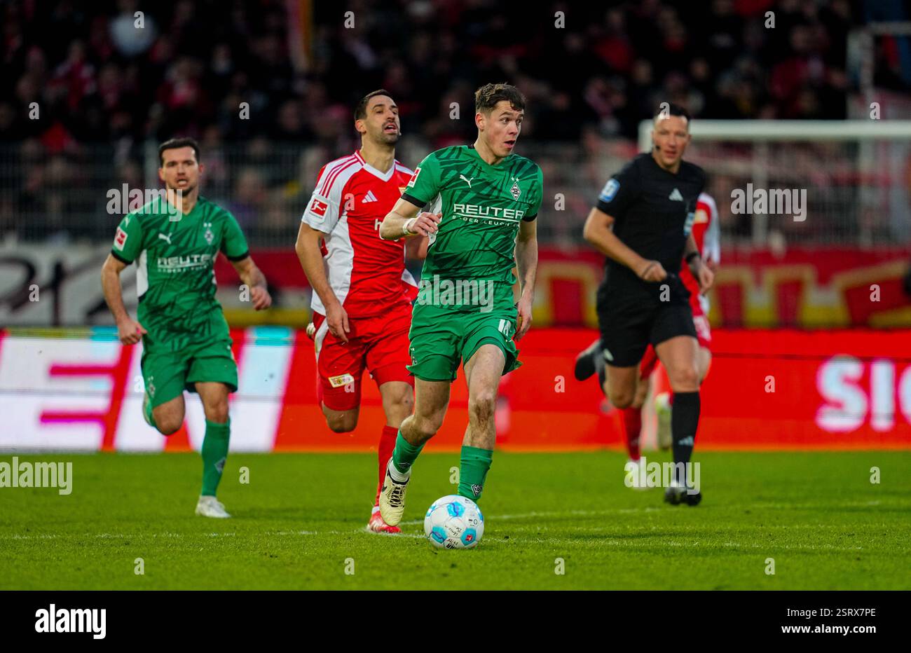 February 15 2025: Philipp Sander of Borussia MÃ¶nchengladbach controls ...