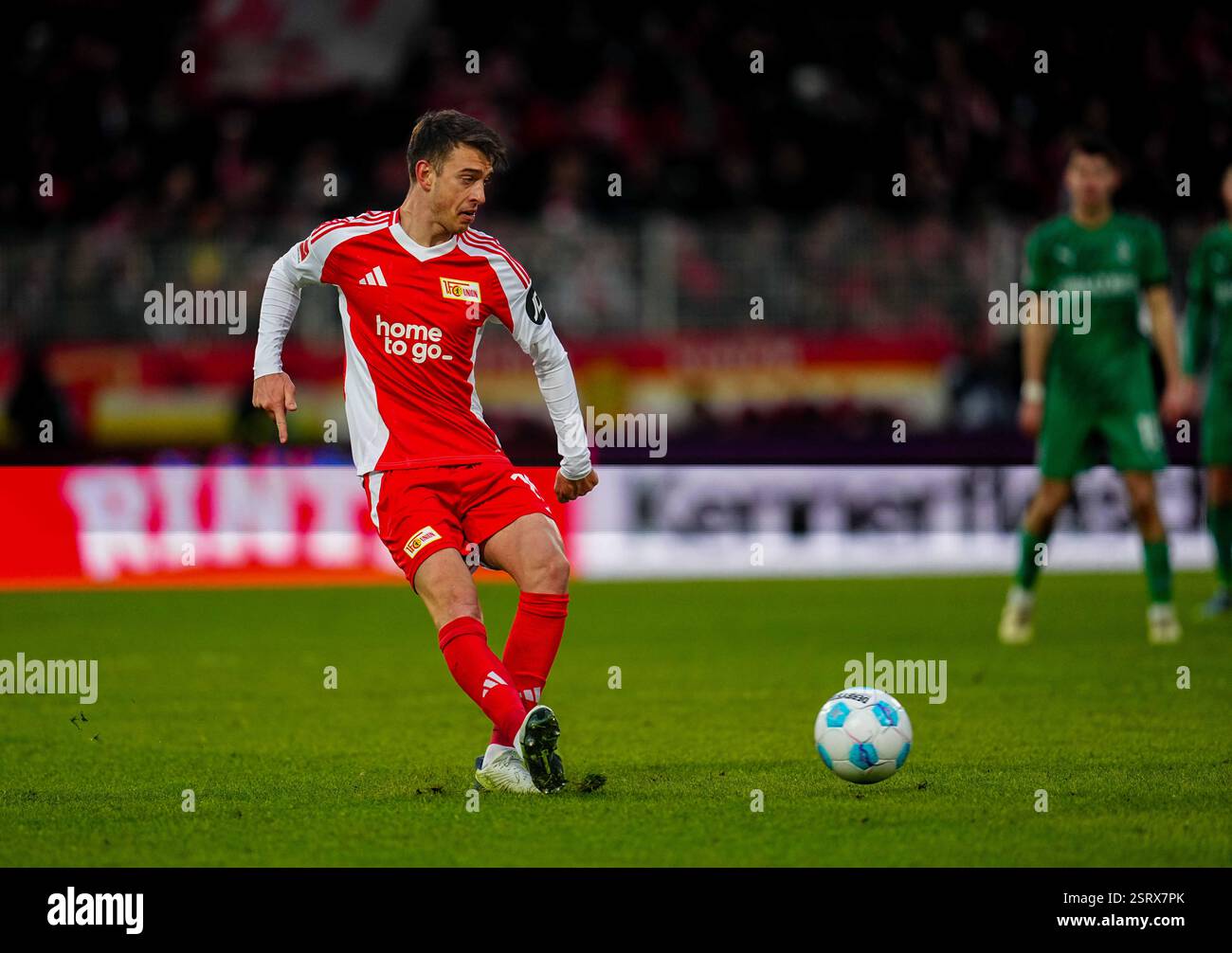 February 15 2025: Janik Haberer of 1.FC Union Berlin controls the ball ...