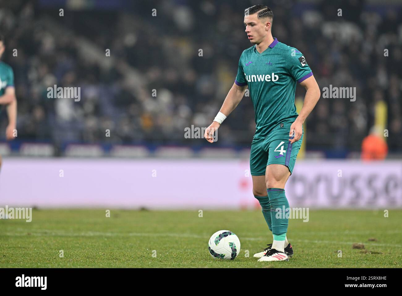 Anderlecht, Belgium. 16th Jan, 2025. Jan-Carlo Simic (4) of Anderlecht pictured during the Croky ...